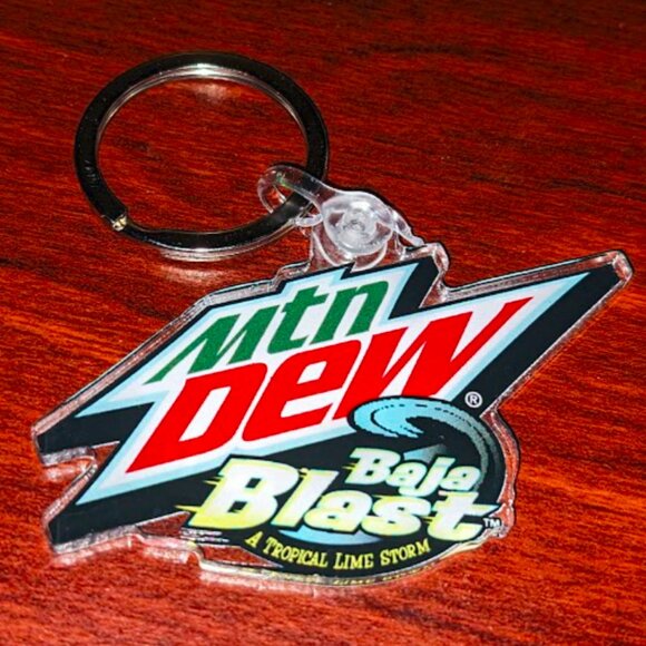 Other | Rare Mtn Dew Baja Blast Keychain Or Backpack Charm Mt Mountain ...